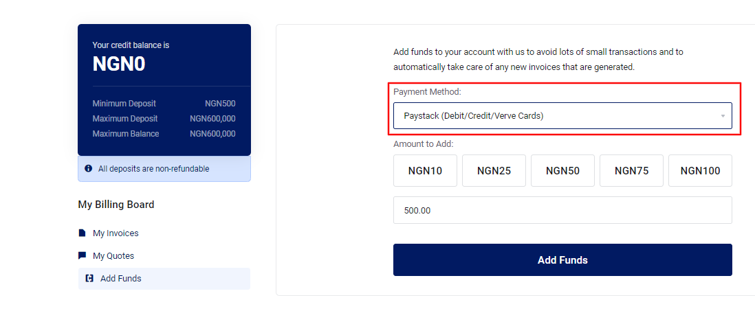 How to add fund your hoganhost wallet - HoganHost blog
