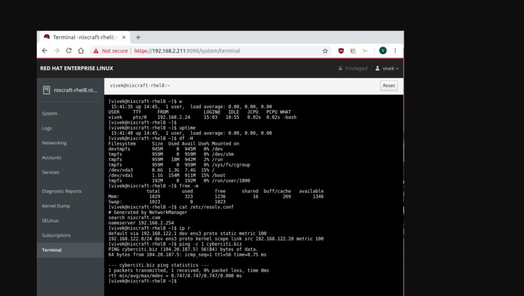 How to install and activate Cockpit web console on RHEL 8 - HoganHost blog