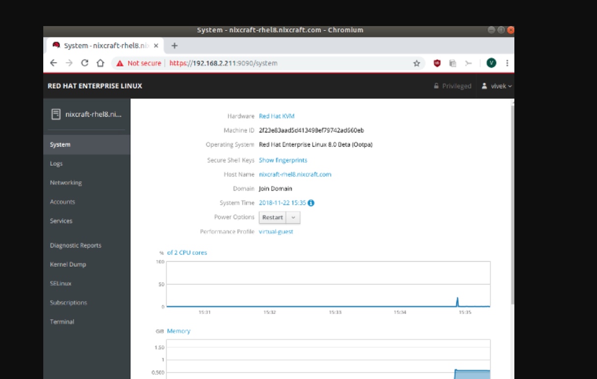 How to install and activate Cockpit web console on RHEL 8 - HoganHost blog