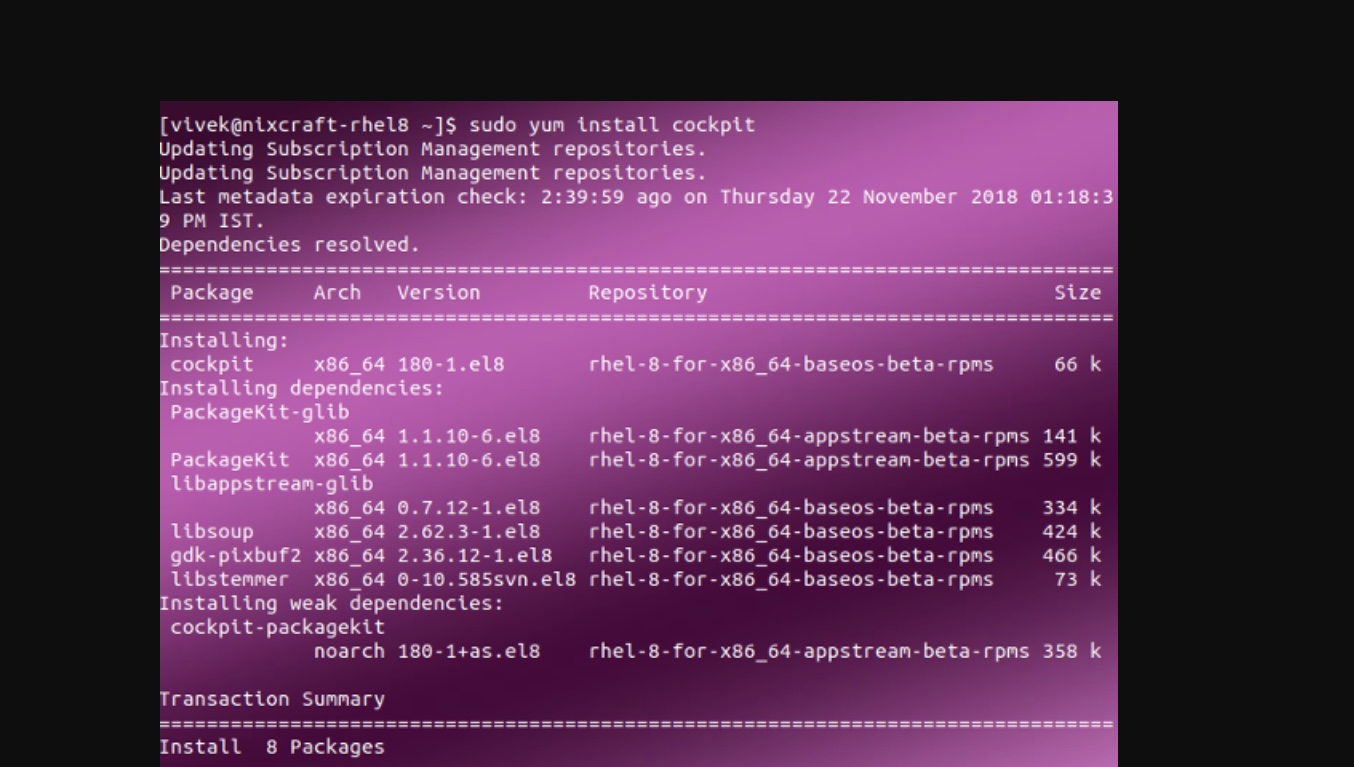 How to install and activate Cockpit web console on RHEL 8 - HoganHost blog